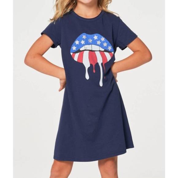 Chaser | Dresses | New Chaser Patriot Lips Dress In Avalon | Poshmark